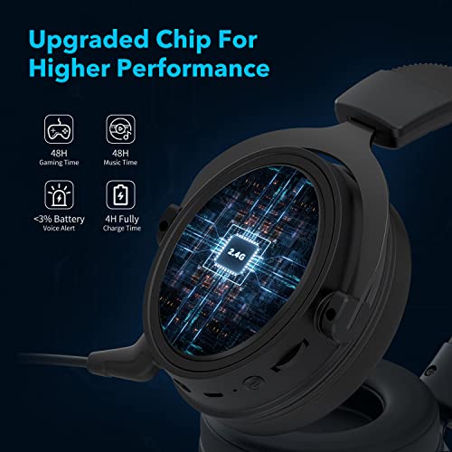 NUBWO Wireless Gaming Headset,2.4GHz & Bluetooth 5.3 Technology with Noise-Canceling Microphone, Stereo Sound, Compatible with PC,PS5,PS4, Mac, Nintendo Switch, 3.5mm Wired Mode for Xbox Series -BLACK