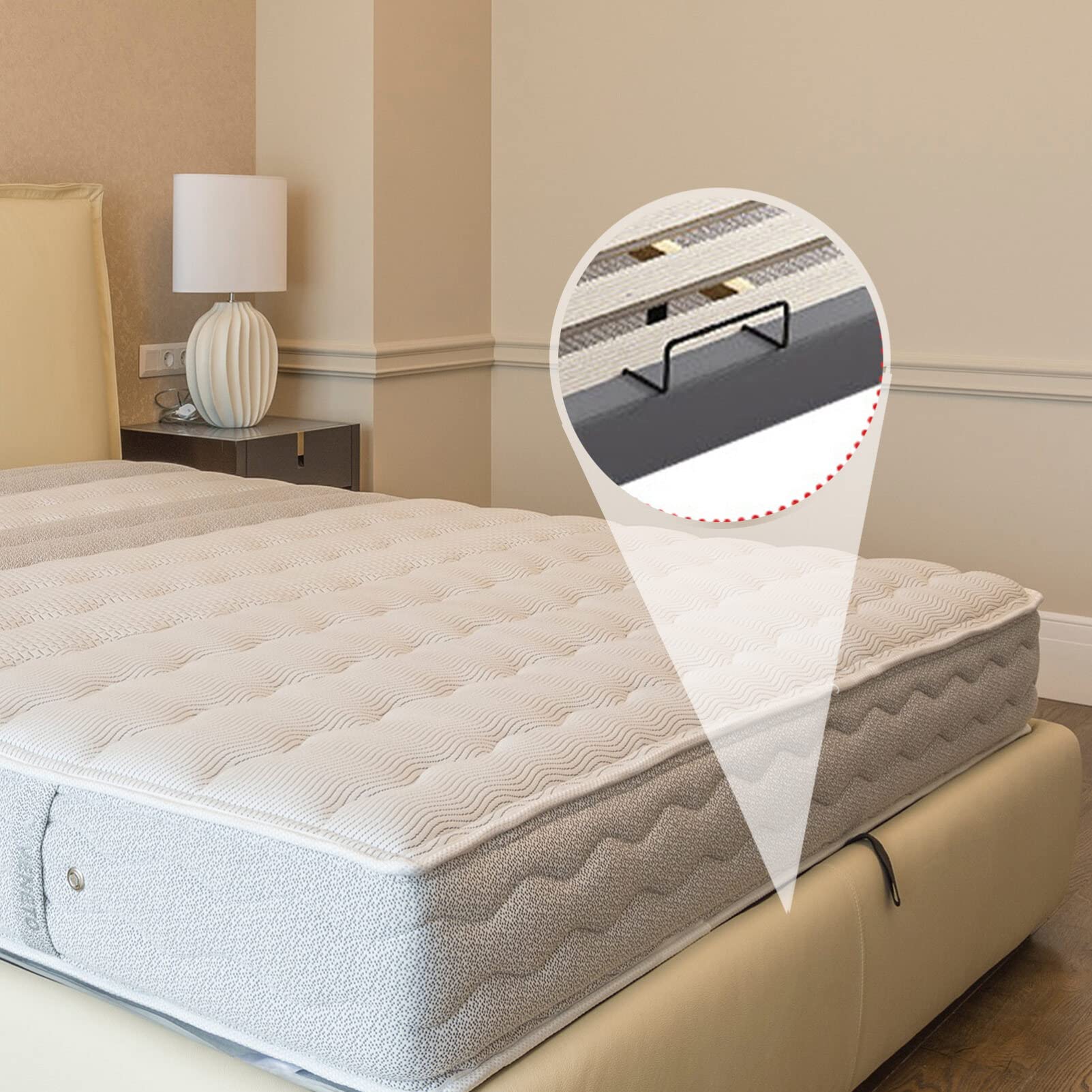 USHOBE Adjustable Metal Mattress Slide Stopper, Black, 29X19.5CM