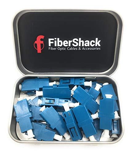 FiberShack - LC to LC Coupler Tin - 20 Pack - Single Mode LC Fiber Couplers. LC Fiber Optic Couplers are Cleaned & Extend LC Fiber Cables. 20 x SM SX LC Fiber adapters Included