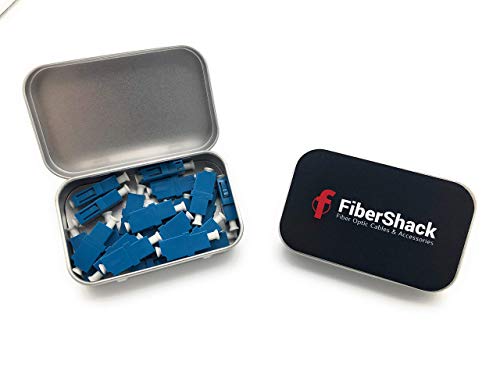 FiberShack - LC to LC Coupler Tin - 20 Pack - Single Mode LC Fiber Couplers. LC Fiber Optic Couplers are Cleaned & Extend LC Fiber Cables. 20 x SM SX LC Fiber adapters Included