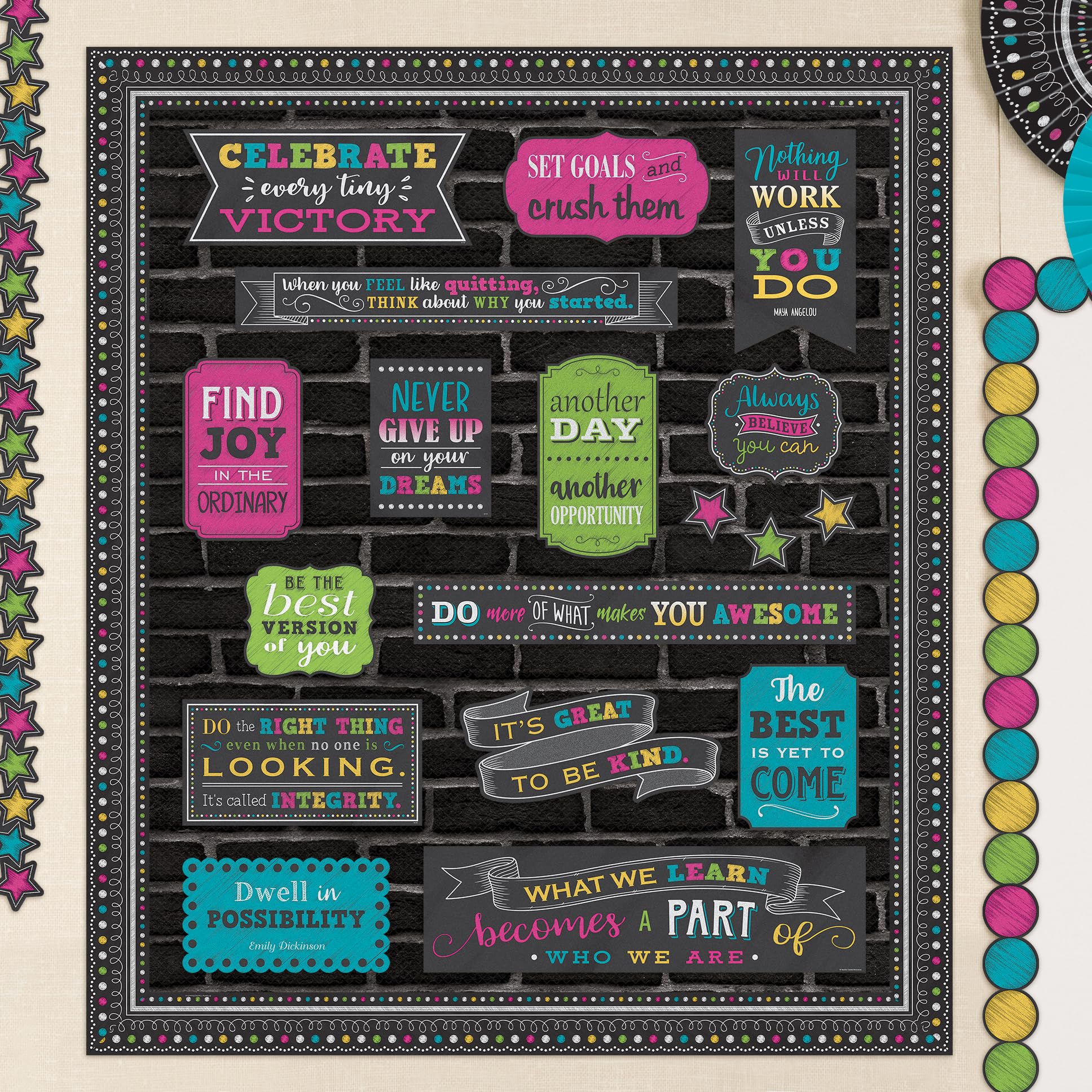 Teacher Created Resources Chalkboard Brights Straight Border Trim (5619)