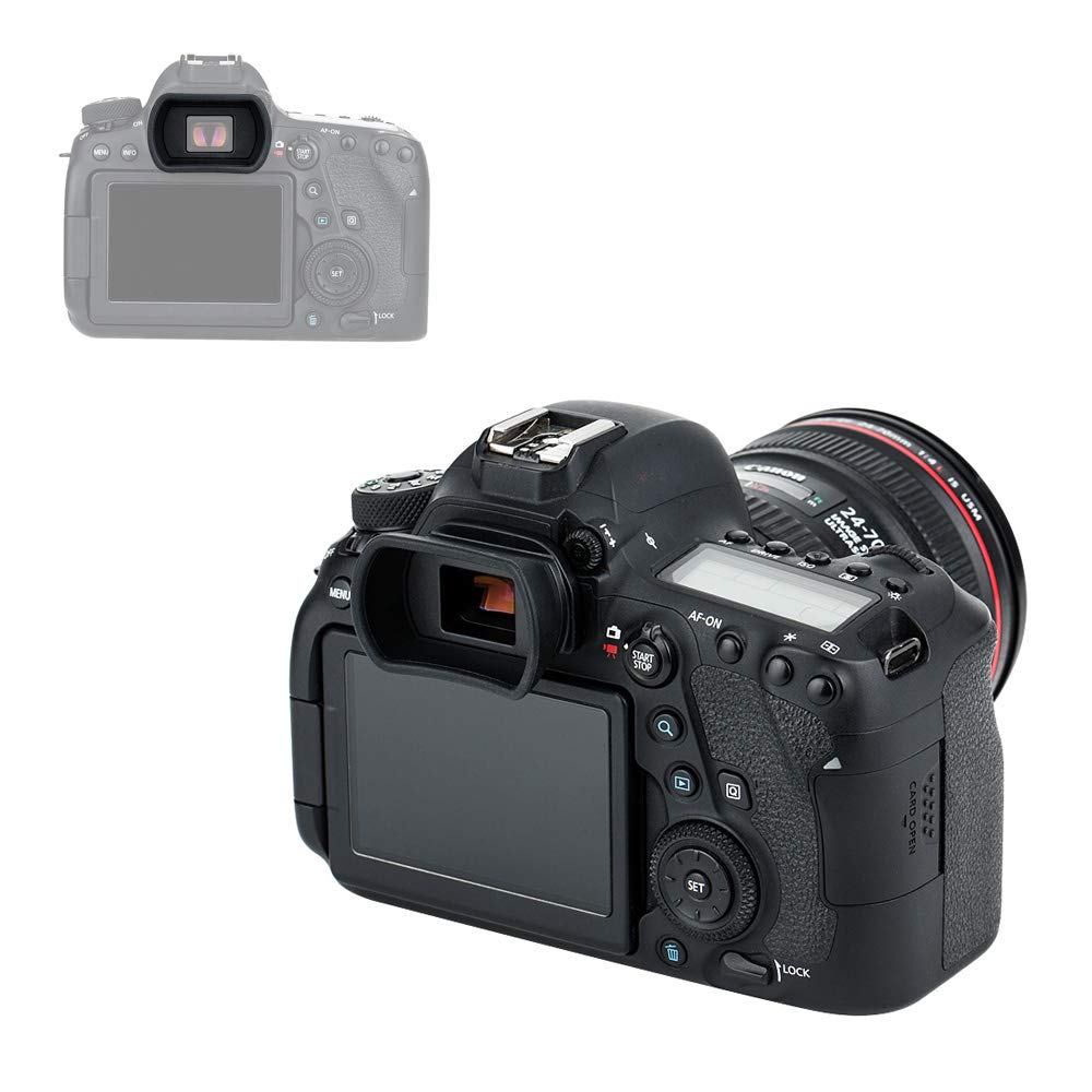JJC Eb Ef Eyecup Eyepiece Eyeshade for Canon T7i T6s T6i T5i T4i T2i T1i SL1 T7 T6 T5 T3 5D Mark II 6D Mark II 90D 80D 77D 70D 60D 60Da Viewfinder Replace Canon Eb Ef Cup Soft Silicone Extended Design