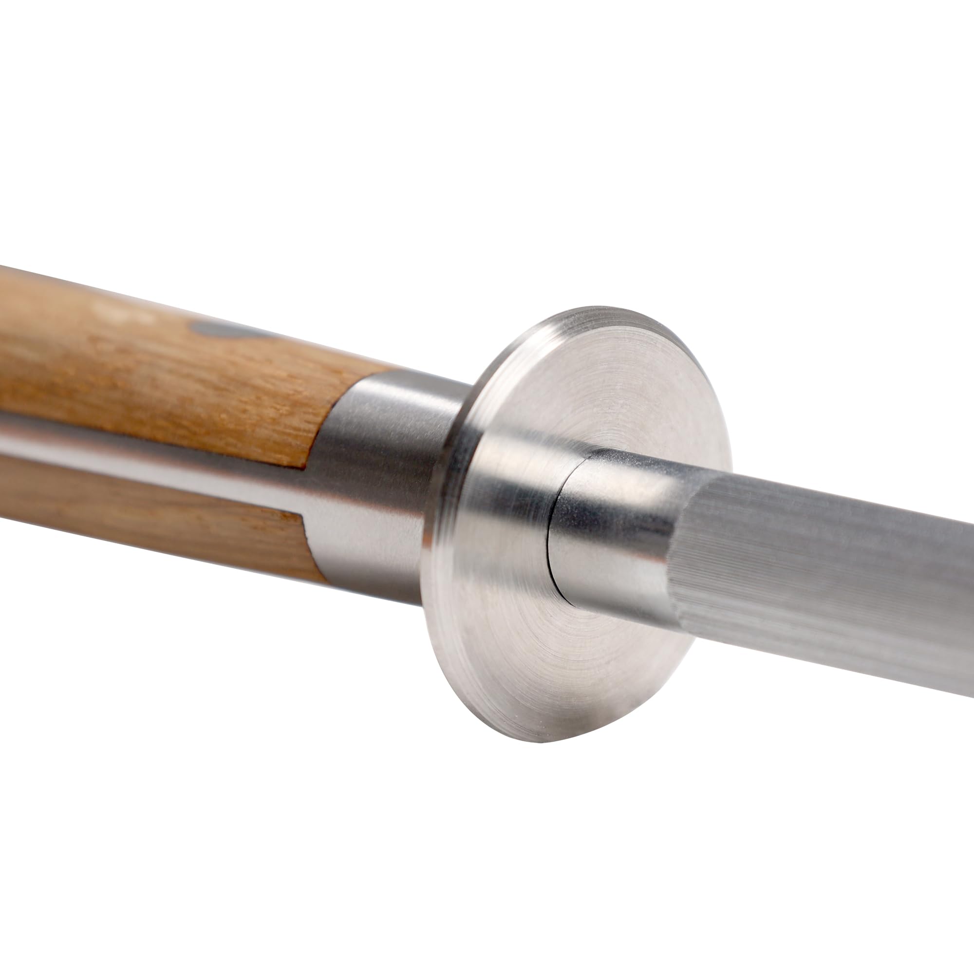 Cohesion Knife Sharpener Rod for Kitchen Knife Daily Sharpener Maintenance, 10 Inch Carbon Steel Professional Knife Sharpening Rod Honing Steel with White Oak Wood Handle