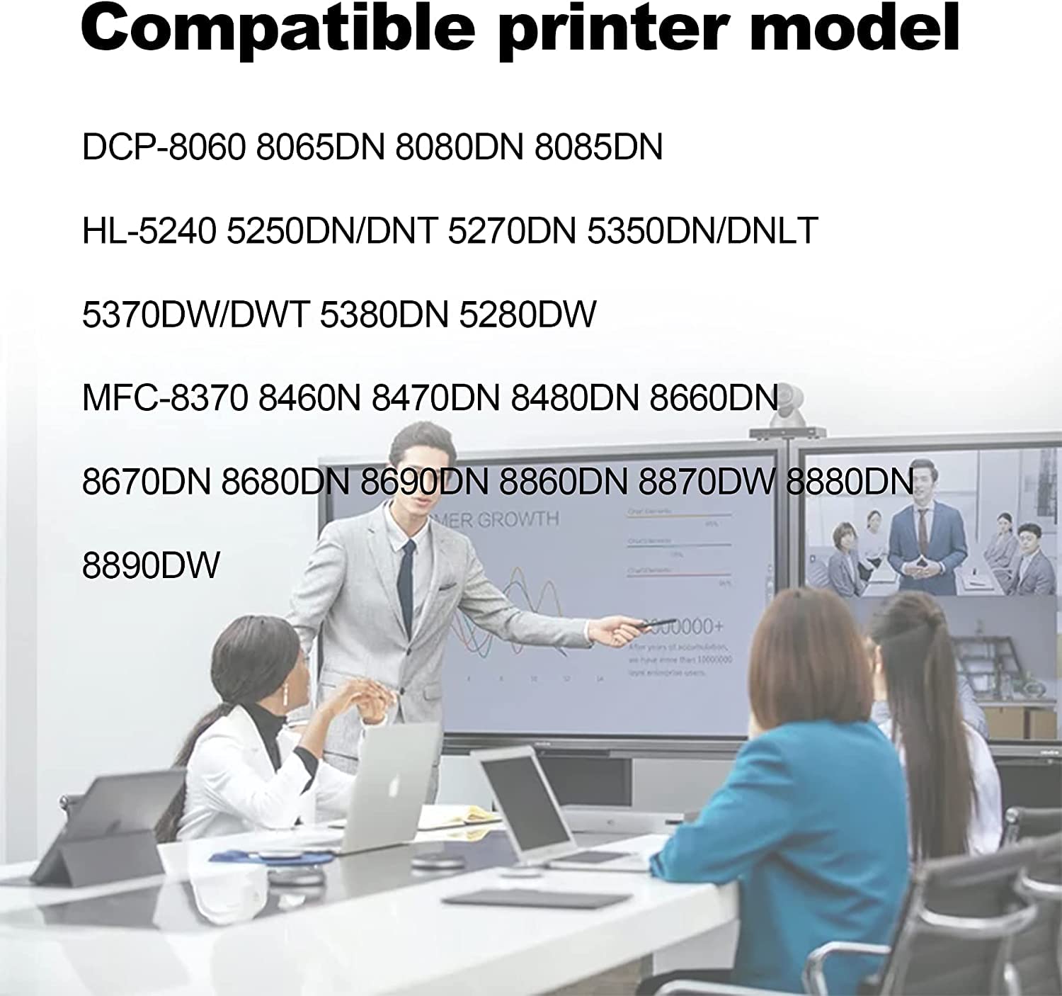 TcxLink (1 Pack) TN650 TN-650 High Yield Toner Cartridge Replacement for TN650 HL-5240 5370DW/DWT 5380DN 5350DN DCP-8060 MFC-8480DN Printer Toner.