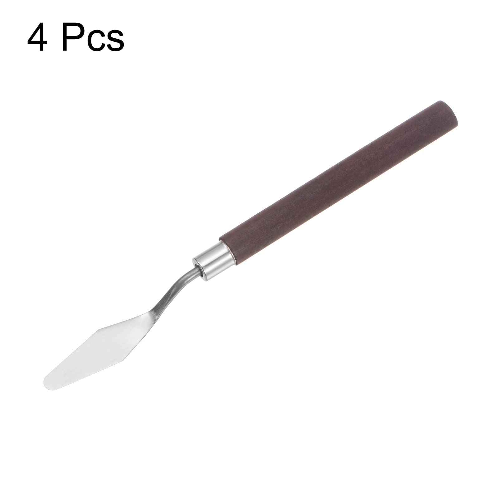 HARFINGTON 4pcs No.5 Palette Knives 14mm Width Stainless Steel Small Pointy Spatula Painting Pallet Knife with Wood Handle for Oil Acrylic Canvas Mixing Spreading, Red