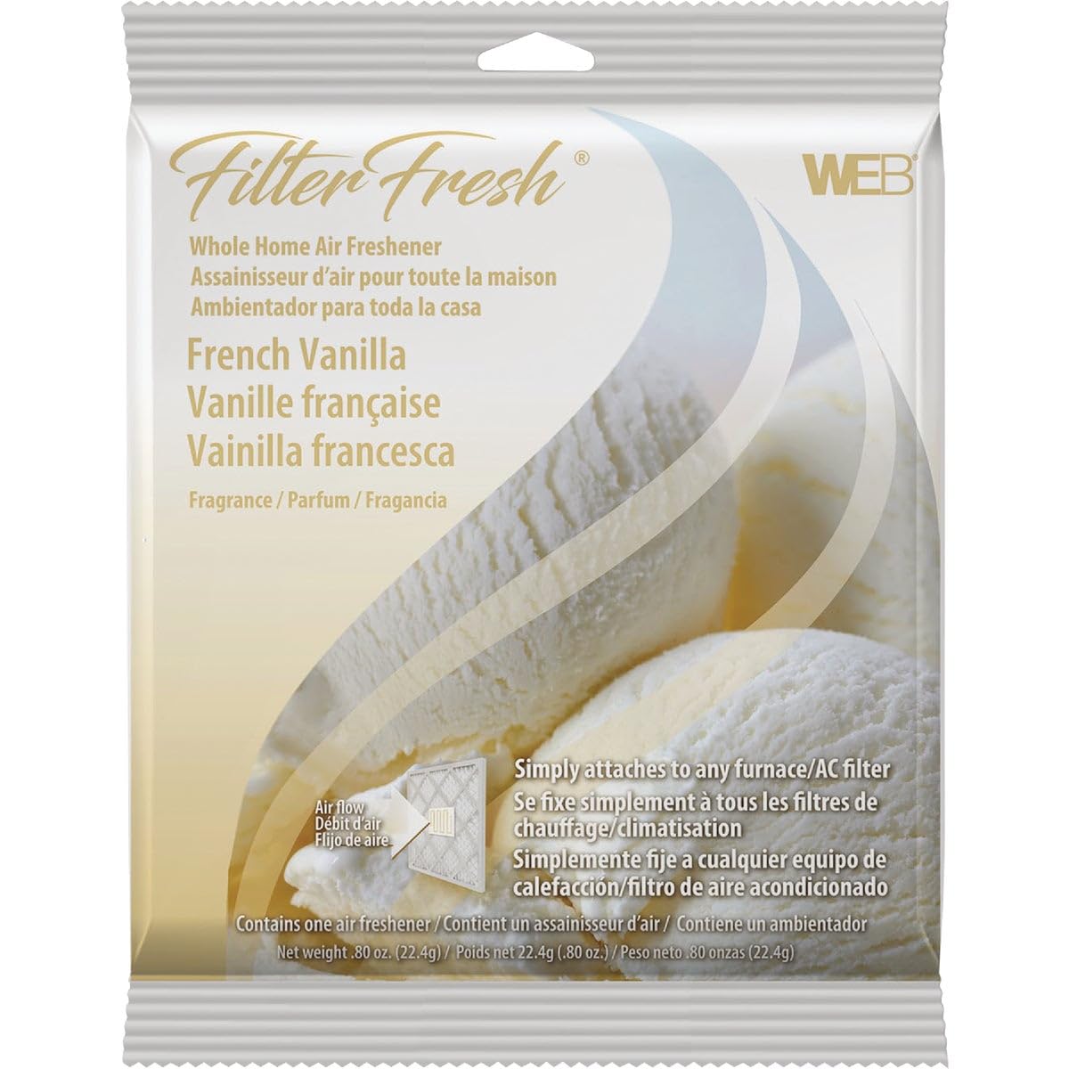 WEB FilterFresh Whole Home French Vanilla Air Freshener 0.8 Ounce (Pack of 1)