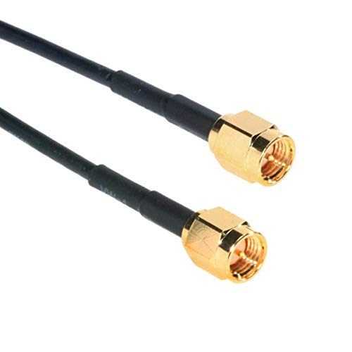 Amphenol CO-174SMAX200-004 Black RG174 SMA Coaxial Cable, 50 Ohm, SMA Male to SMA Male, 4'