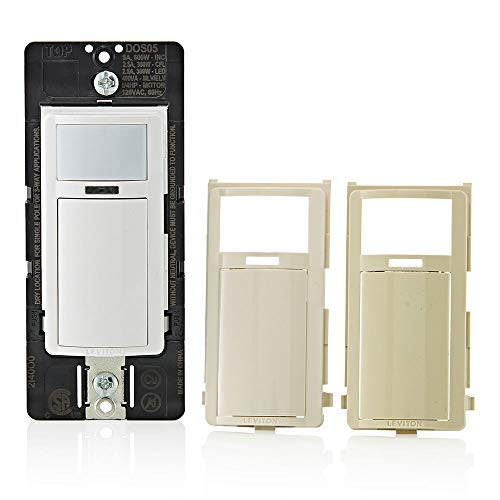 Leviton DOS05-1LZ Decora Motion Sensor In-Wall Switch, Auto-On, 5A, Single Pole or 3-Way, White/Ivory/Light Almond