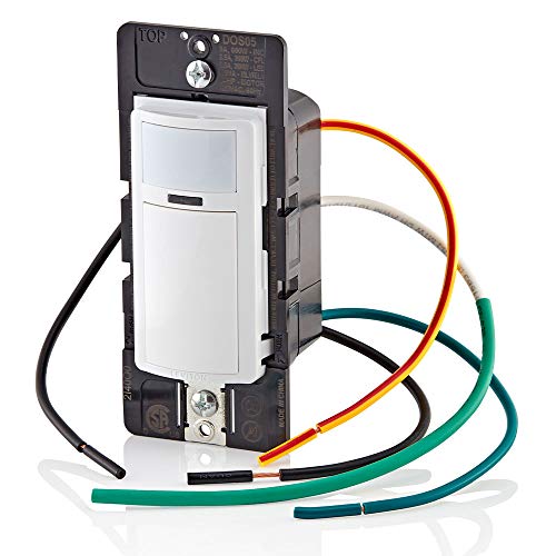 Leviton DOS05-1LZ Decora Motion Sensor In-Wall Switch, Auto-On, 5A, Single Pole or 3-Way, White/Ivory/Light Almond