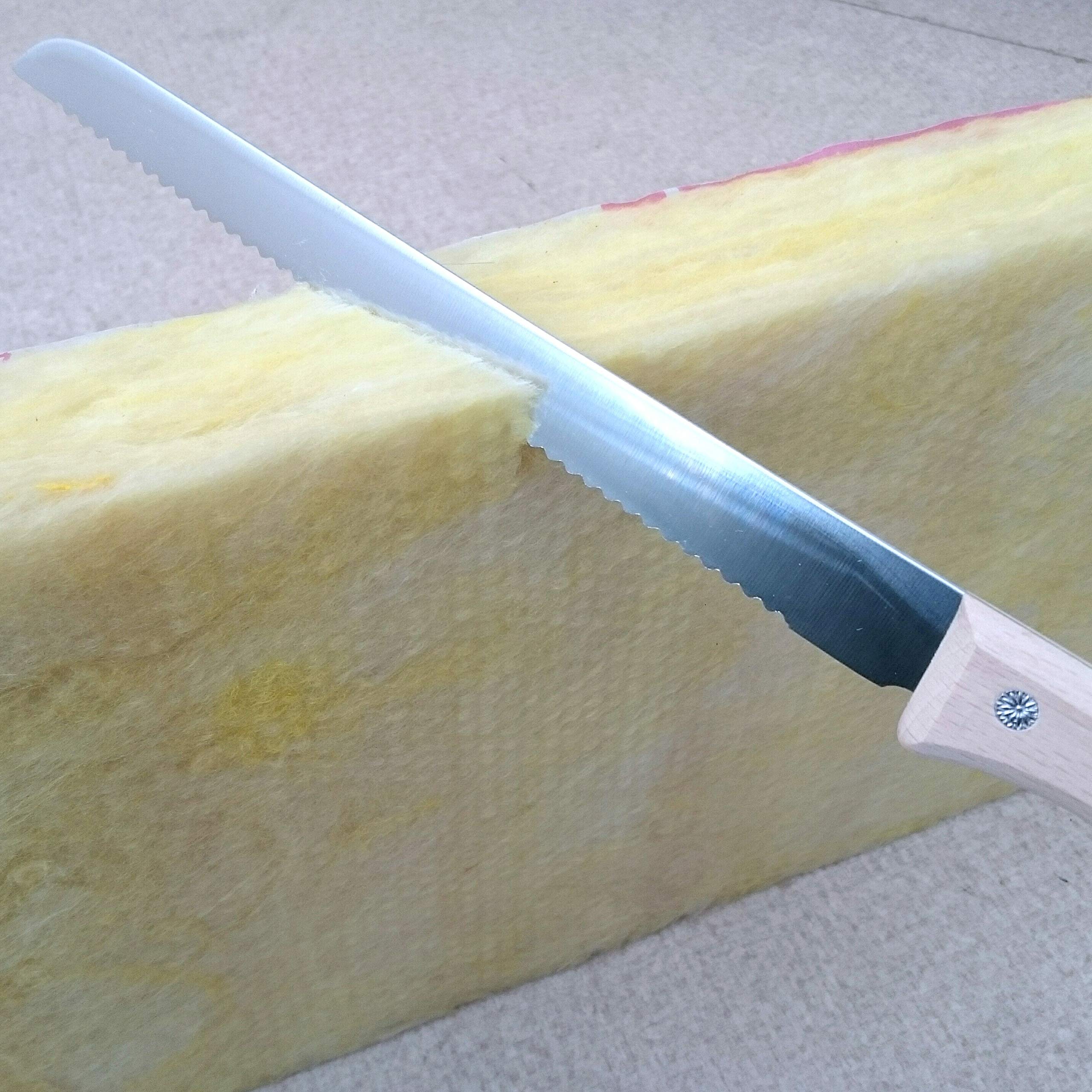 ALLEX Insulation Knife Wood Handle 8" Long Cut, Japanese Stainless Steel, Insulation & Styrofoam Cutter with Sheath, Serrated Sharp Duct Knife Tool, Made in JAPAN