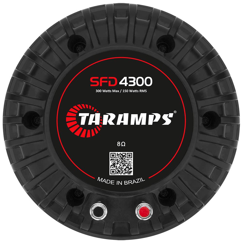 Taramp's SFD 4300 Compression Driver - 8 Ohms 150 Watts RMS 300W MAX Power - Kapton Voice Coil Great for Mid to Mid-High Phenolic Diaphragm, Car Audio