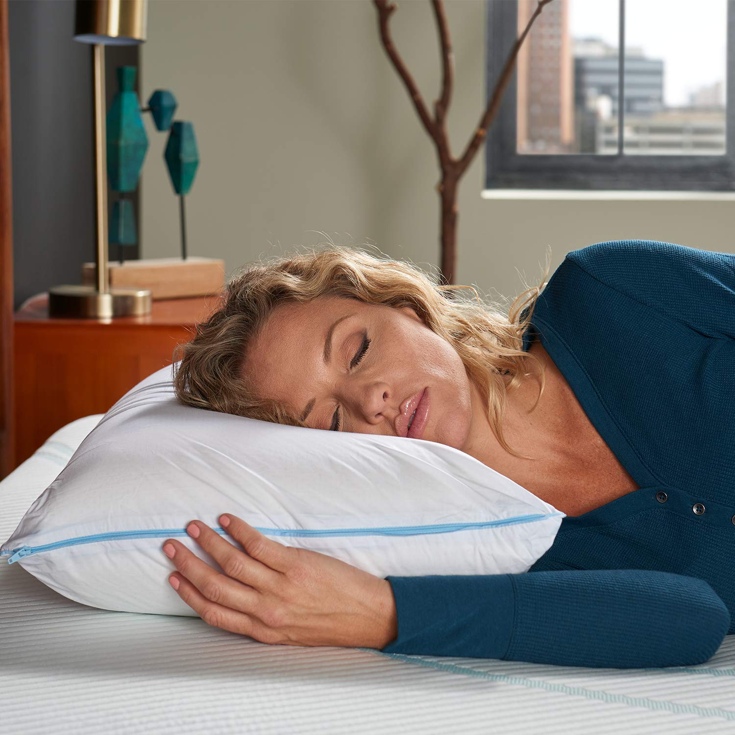 Tempur-Pedic Cloud Breeze Dual Cooling Pillow (King) and TEMPUR-Protect Pillow Protector (King)