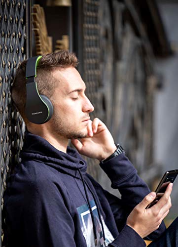 PowerLocus Rose Gold Bluetooth Headphones with Black/Green Bluetooth Headphones