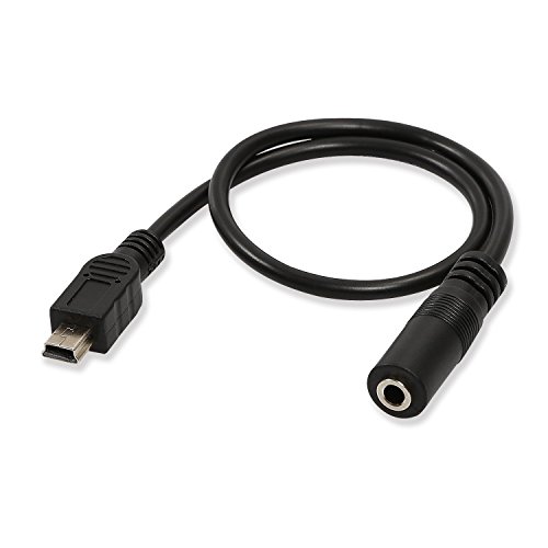 Wpeng Qaoquda (2-Pack) Mini USB Male to 3.5mm Female Audio Cable for Active Clip Mic Microphone Adapter Cord-1Feet