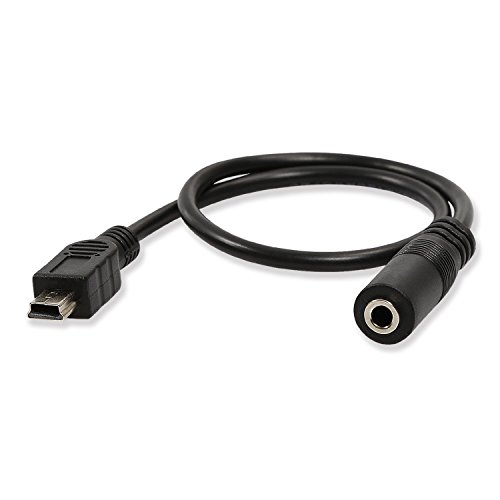 Wpeng Qaoquda (2-Pack) Mini USB Male to 3.5mm Female Audio Cable for Active Clip Mic Microphone Adapter Cord-1Feet