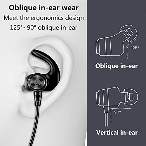 SLuB True Wireless Bluetooth Waterproof Sport HD Stereo Neckband Headphones with Mic 36H Play time Sweatproof for Cell Phone Double Battery Earbuds for iPhone/Android (Pink)