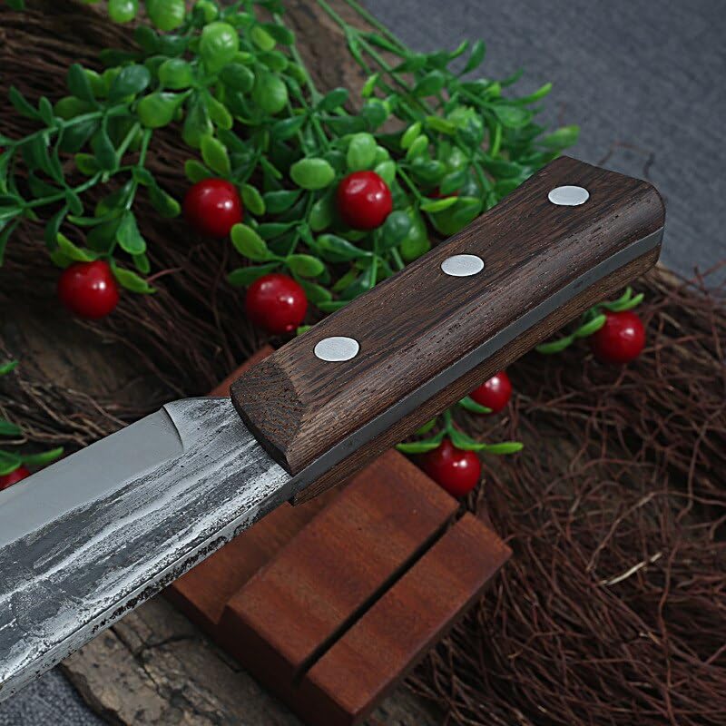 Meat Cleaver Knife, Hand forging Bone Chopping knife Kitchen Chef Butcher Knives with Wood Handle Chinese Knife Cleaver Cutting Outdoors Tools