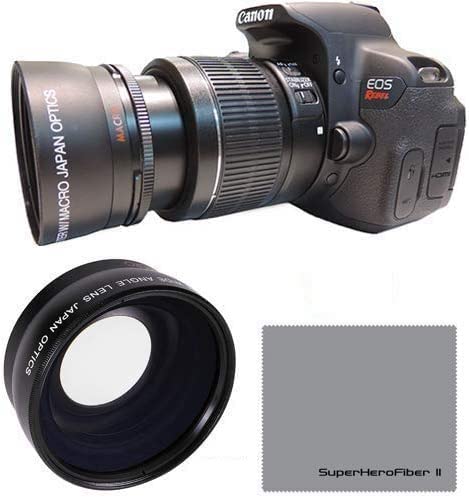 Wide Angle + Macro Lens for Canon Rebel EOS XTI 1200D T3 T3I T4 T5 T6 7D 6D T7 T7I
