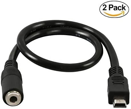 Wpeng Qaoquda (2-Pack) Mini USB Male to 3.5mm Female Audio Cable for Active Clip Mic Microphone Adapter Cord-1Feet