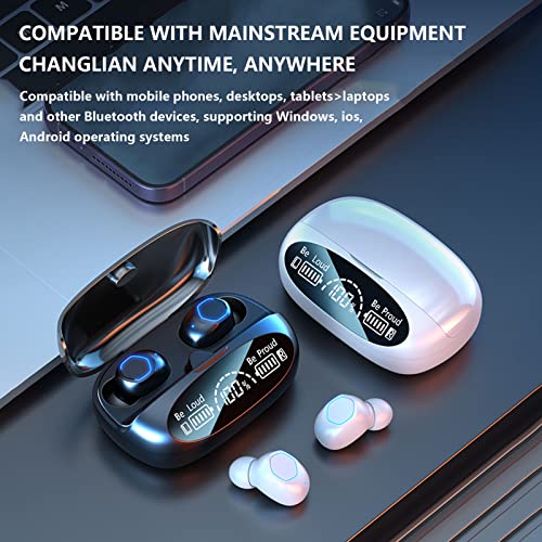 Ke1Clo Sports Bluetooth Wireless Earbuds with LED Power Display, 8H Playback in-Ear Earbuds with Mic, HiFi Stereo, Magnetic Charging, Suitable for Commute, Work