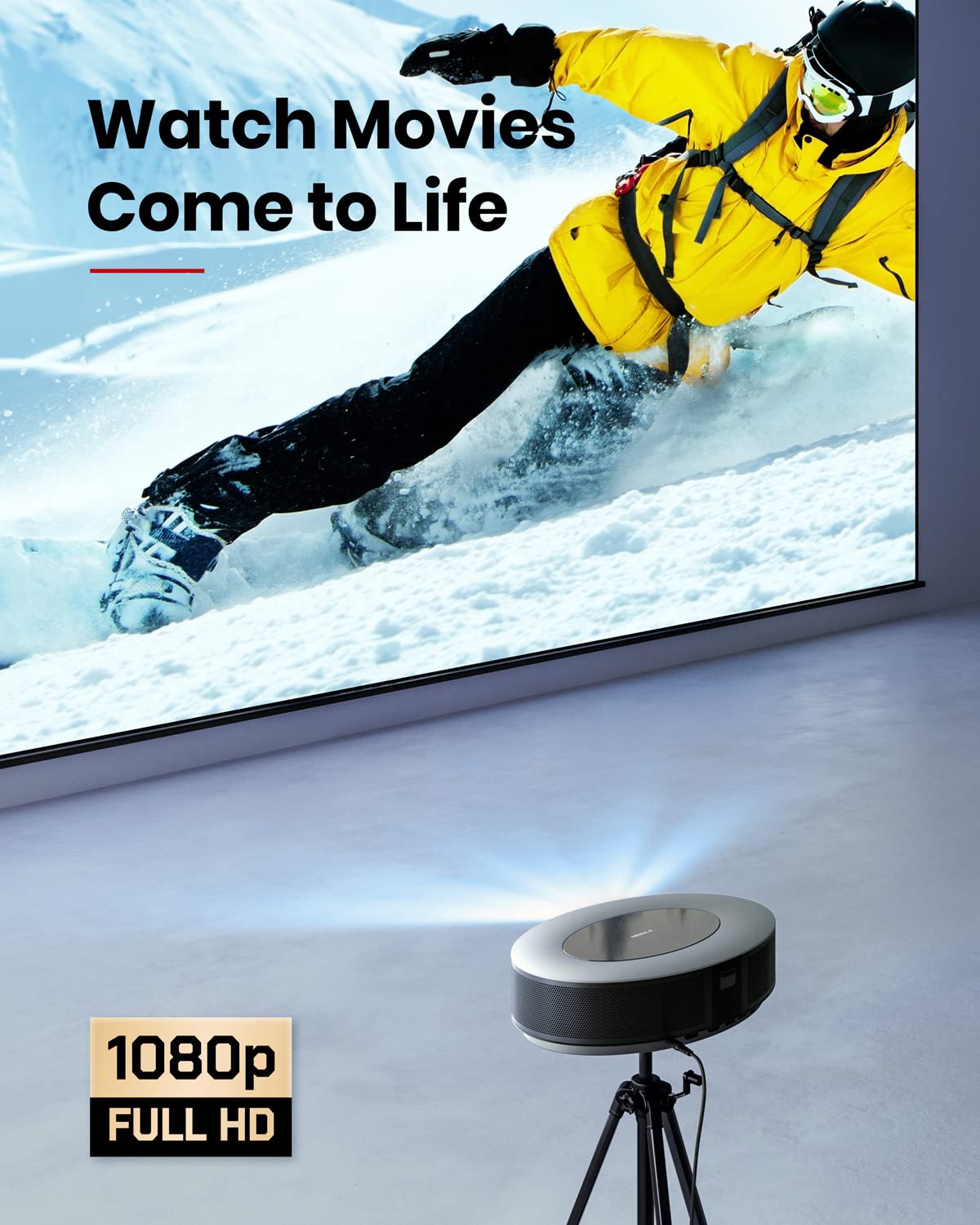 NEBULA 1080p Video Projector, Anker Nebula Cosmos Full HD 1080p Home Entertainment Projector, Outdoor Projector, Android TV 9.0, 4K Supported Projector, Digital Zoom, Auto Focus, HDR10