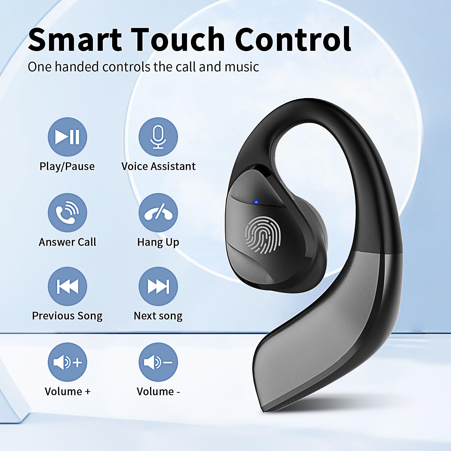 BANIGIPA Open Ear True Wireless Earbuds, Bluetooth 5.3 Headphones w/Immersive Premium Sound, IP54 Waterproof Open-Ear Earbud w/DSP Noise Cancelling Mic for Sports Long-Lasting Comfort, 50H Playtime