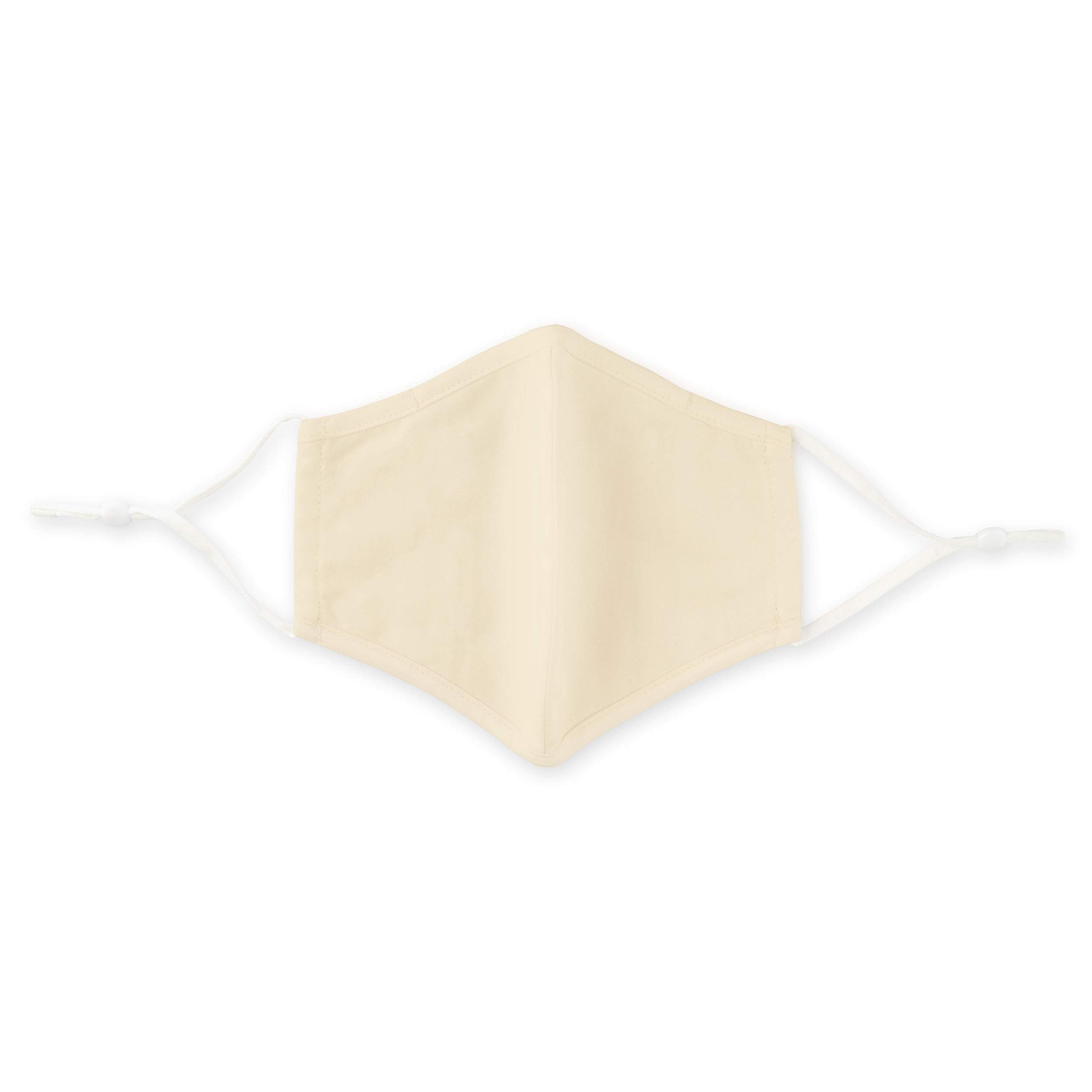 WEDDINGSTAR 3-Ply Adult Washable Cloth Face Mask Reusable and Adjustable with Filter Pocket - Ivory