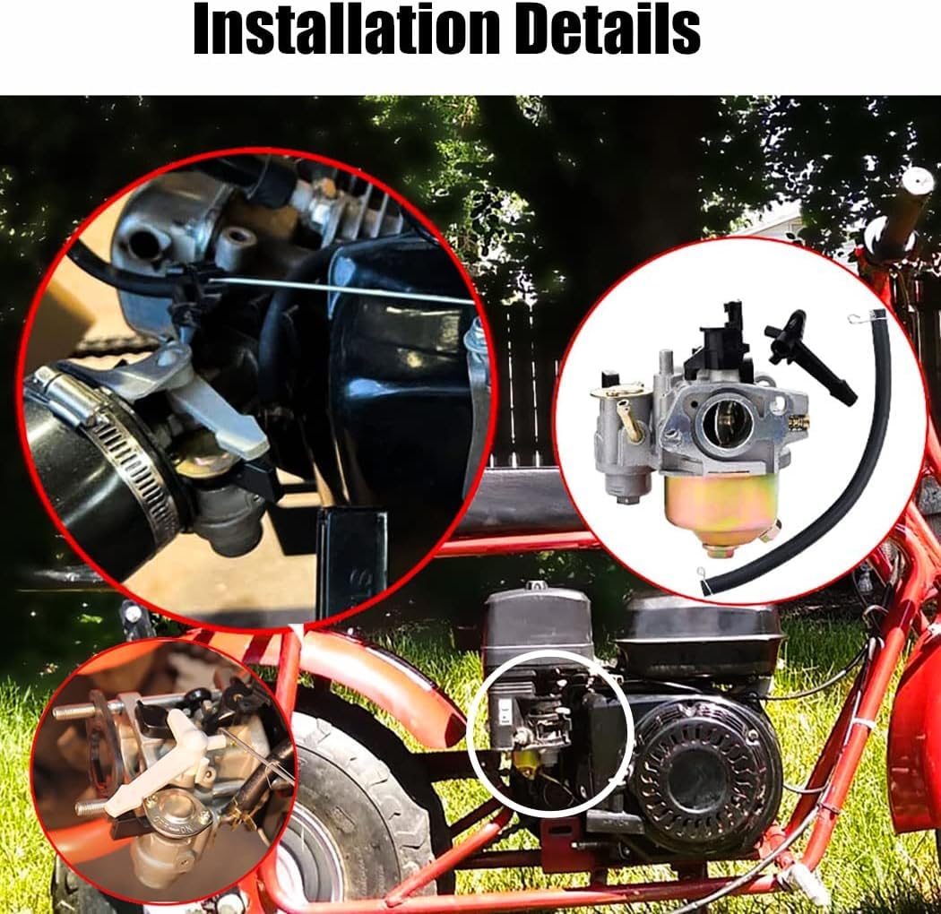 Carburetor Compatible with Coleman Powersports 196cc CT200U CT200U-EX Trail 200 Mini Bike Baja HT65 WR65 Carb with Gaskets Fuel Line Filter