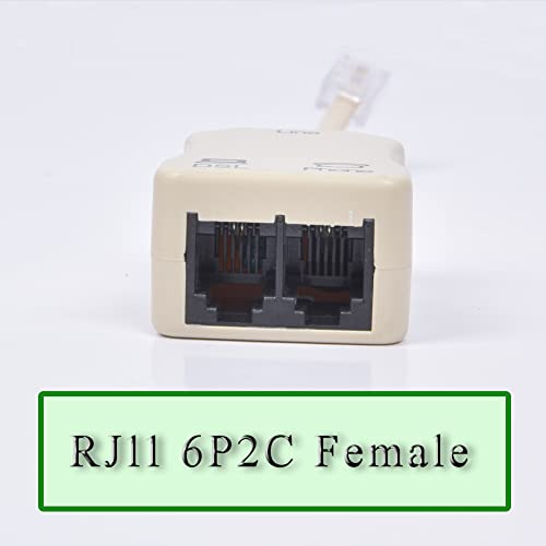 Antfly 3 PCS 2 Wire, 1 Line DSL Filter, with Built in Splitter, Phone Jack Splitter, in-line DSL Filter Splitter/in-line DSL Filter RJ11 6P2C Male to 2 Female Telephone Modem ADSL Splitter Filter