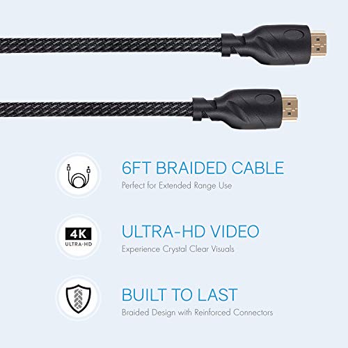Realm 4k HDMI Cable & Adapter, Gray, 6 feet, RLMH9GR