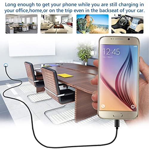 Micro USB Charging Cable, 3 Packs 10ft Long High Speed Nylon Braided Durable Micro USB Charger Cable for Samsung Galaxy S7 Edge S6 S5, Android Phone, LG G4, HTC, PS4, Camera, Black