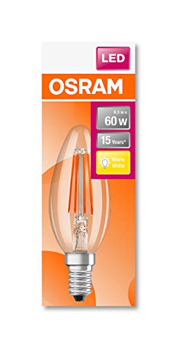 OSRAM LED lamp/Base: E14 / Warm White / 2700 K / 6 W/Replacement for 60 W Incandescent Bulb/PARATHOM Retrofit Classic B [Energy Efficiency Class A++] / Pack of 10