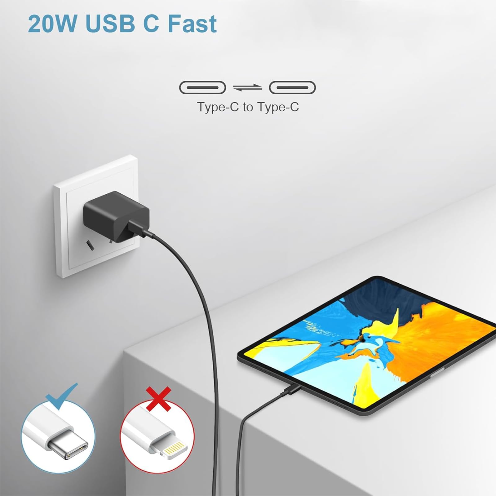 Works by Tek Styz PRO 5ft USB-C Cable Compatible with Your Sennheiser Momentum True Wireless 3 Hi Powered Cable (Black 1.5M)