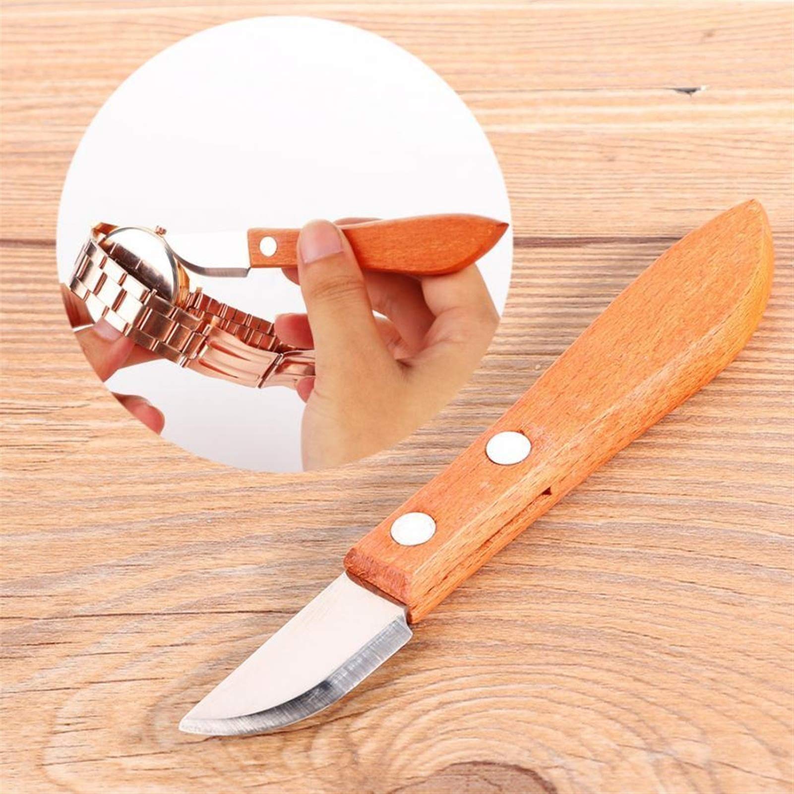 OUSIKA Watch Tool Accessories Professional Watch Case Back Opener Cover Remover Knife Wristwatch Repair Tool Watch Tool Wood Handle Knife Repair