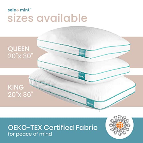SenCool Waterproof Pillow Protector, King Size 20 x 36 inch, Hotel Quality, Premium Cooling Fabric with Breathable Gusset, Zippered Pillow Cases, Noiseless Pillow Encasement, Soft Smooth Pillow Cover