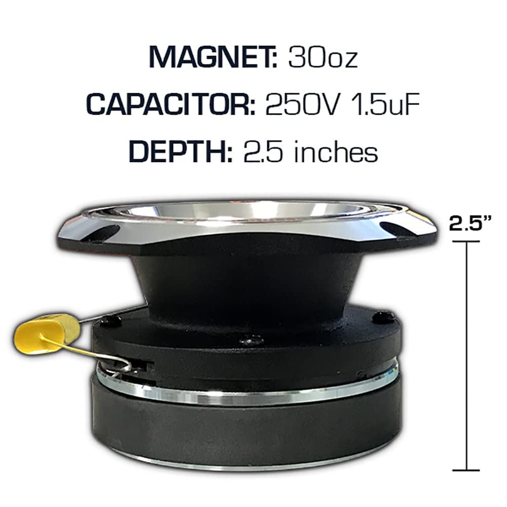VOYZ Super Tweeter Speaker Titanium Diaphragm 4-8 ohms 500 Watt Super Tweeter 4” Super Horn Heavy Duty Chrome Finish with Crossover Capacitor (1 Pair)