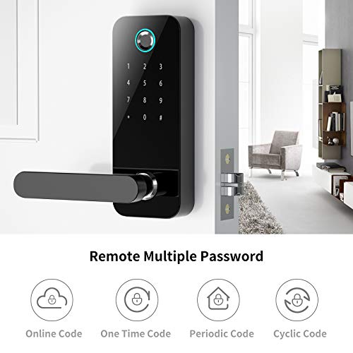 Smart Door Lock,Electronic Digital Bluetooth Smart Deadbolt,Keyless Entry Door Lock with Keypads,Gateway Hub Included, Work with Alexa and Google Home,Smart Life APP,Code for Home Apartment