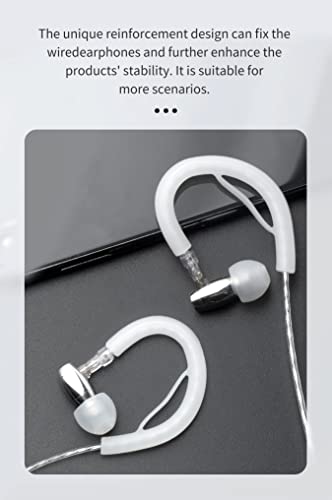 Removable Soft Silicone Earphone Hook Round Reinforced Headphones Sports Ear Hook for Earphones Earbuds Headset(1 Pair) (Black)