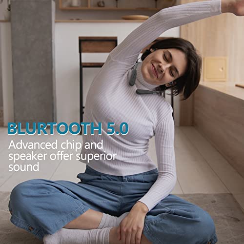 LHBHT Neckband Bluetooth Headphones,V5.0 Wireless Bluetooth Neck Headphones 10 Hours Playtime,Running Bluetooth Earbuds for Gym,Stereo Earphones for Workout and Sports Compatible with iPhone Android