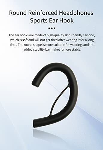 Removable Soft Silicone Earphone Hook Round Reinforced Headphones Sports Ear Hook for Earphones Earbuds Headset(1 Pair) (Black)