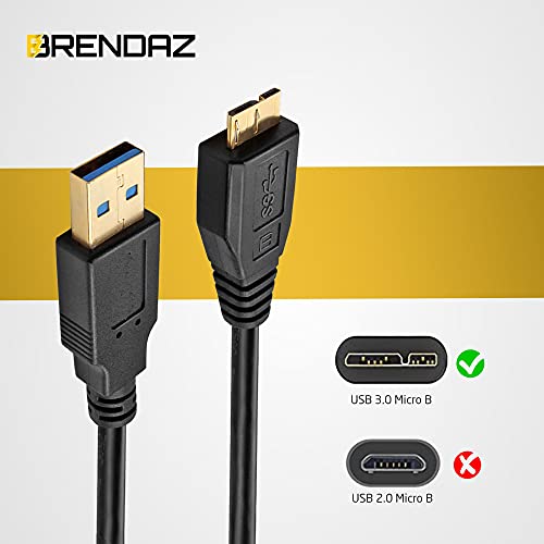USB 3.0 Interface Cable, USB 3.0 A to Micro B Compatible w/Canon EOS-1D X Mark II, 7D Mark II, 5DS, 5DS R, EOS 5D Mark IV DSLR Nikon D5 D850 D810A D810 D500 FujiFilm GFX 50S, X-T2 Camera (10-Feet)