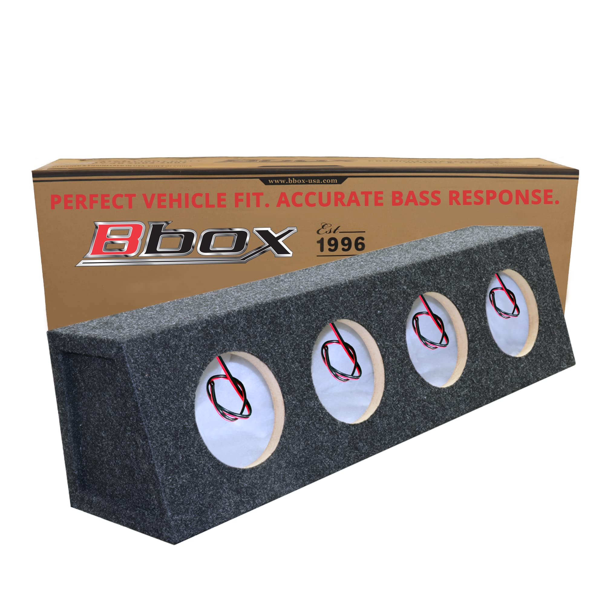 Atrend Bbox Pro Audio Tuned 4 Way 6.5 Wedge Shape Car Speaker Boxes & Enclosures-Speaker Box for Great Sound Quality for Home & Vehicle-Push and Insert Speaker Terminals - Four way 6.5 Speaker Boxes
