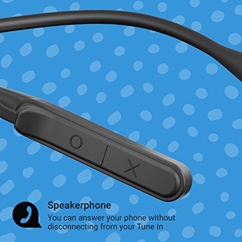 JAM Tune In Bluetooth Neckband Style Headphones 30 ft. Range, 12 Hour Playtime, Hands-Free Calling, Sweat and Rain Resisitant IPX4 Workout Earbuds Black