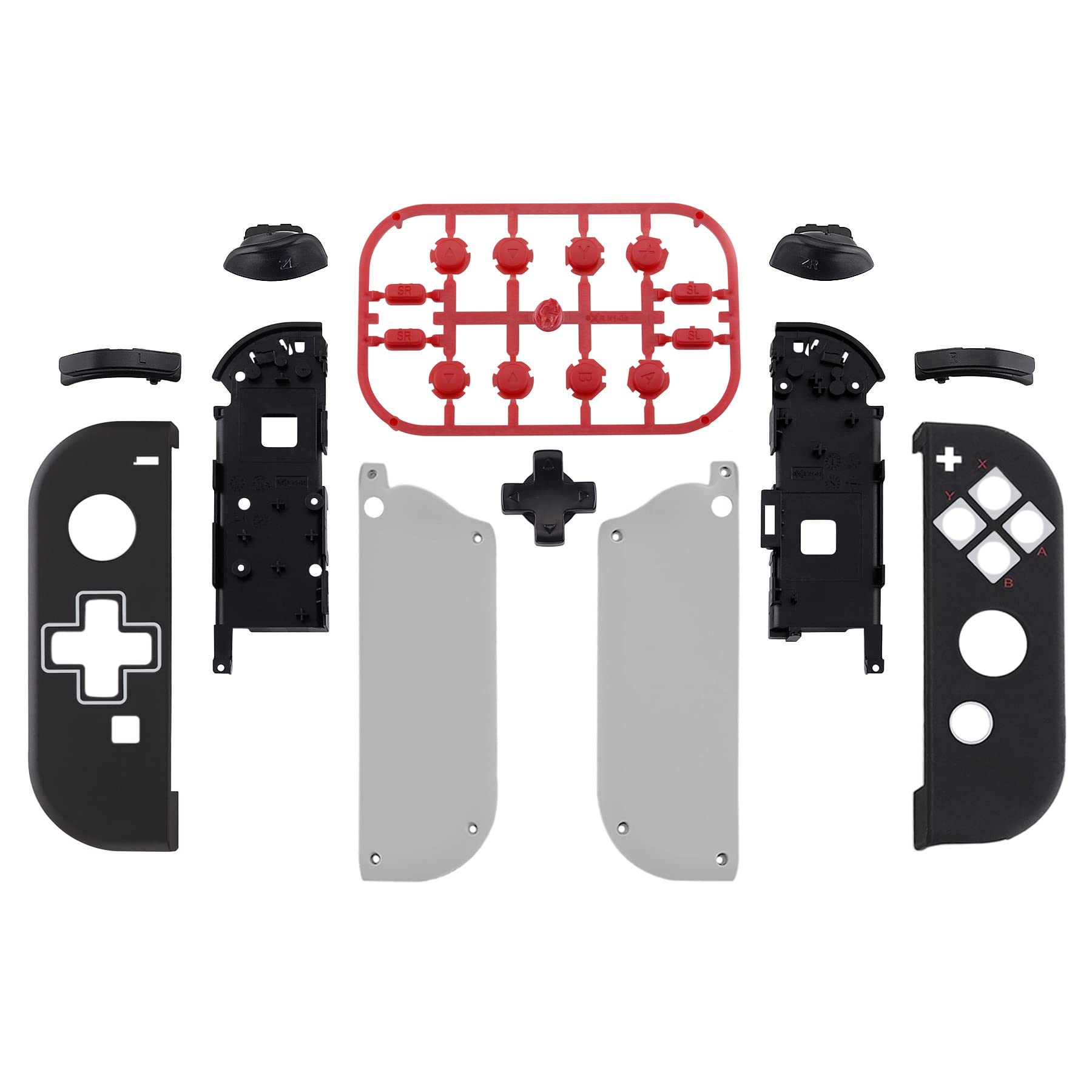 eXtremeRate Classics NES Style Soft Touch Joycon Handheld Controller Housing (D-Pad Version) Full Buttons, Replacement Shell Case for Nintendo Switch & Switch Oled Joy-Con β Console Shell NOT Included
