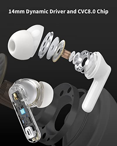 IPXOZO Wireless Earbuds, Bluetooth 5.3 Headphones in-Ear, ENC and ANC Modec, 50 Hrs Earphones with ENC Noise Cancelling Mic, IP7 Waterproof Sport Ear Buds, 30H Deep Bass