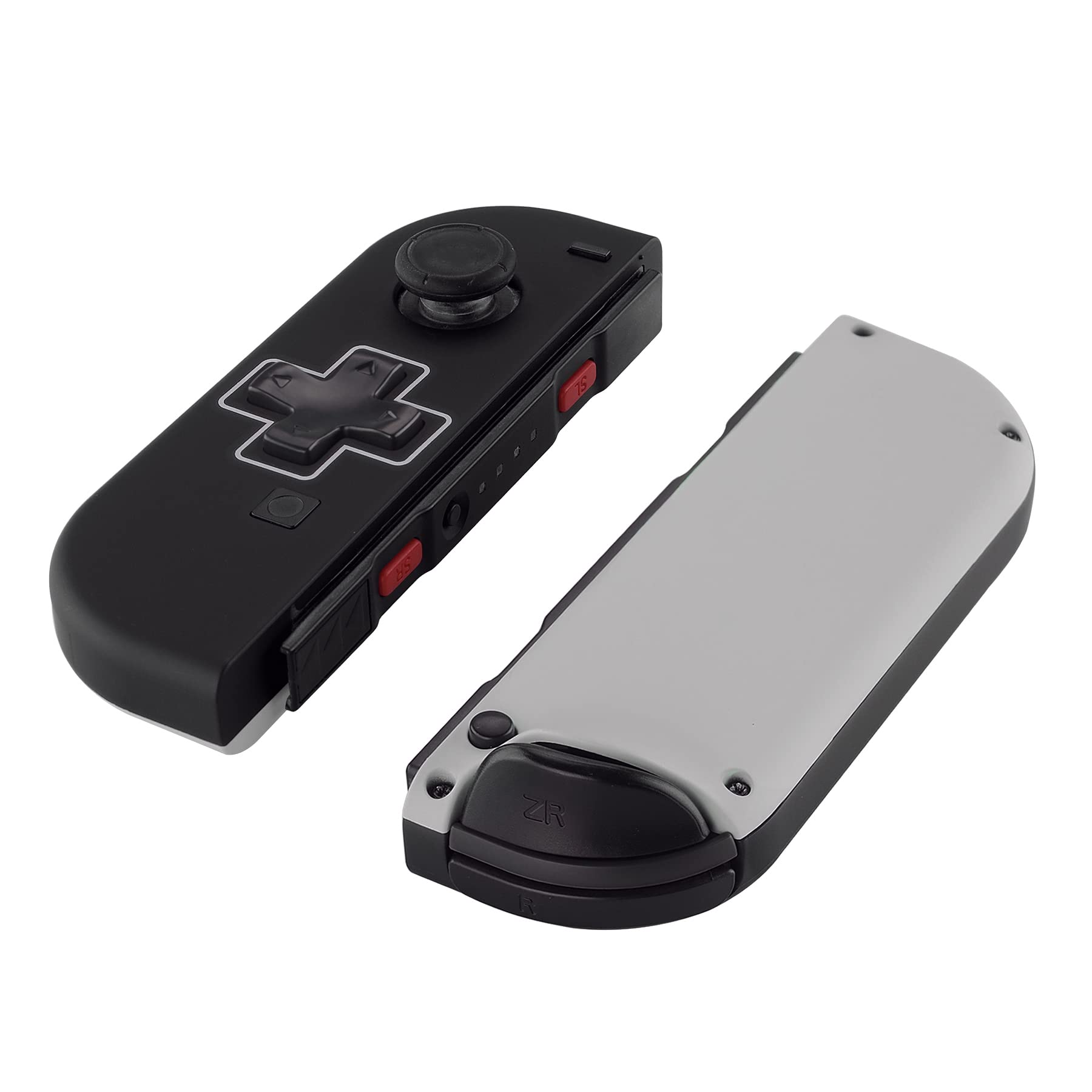 eXtremeRate Classics NES Style Soft Touch Joycon Handheld Controller Housing (D-Pad Version) Full Buttons, Replacement Shell Case for Nintendo Switch & Switch Oled Joy-Con β Console Shell NOT Included