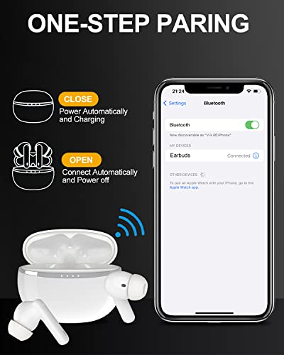 IPXOZO Wireless Earbuds, Bluetooth 5.3 Headphones in-Ear, ENC and ANC Modec, 50 Hrs Earphones with ENC Noise Cancelling Mic, IP7 Waterproof Sport Ear Buds, 30H Deep Bass