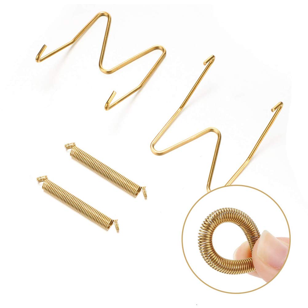 FOCCTS 10 Pack Plate Hangers, 8 Inch Wall Plate Hangers and 15 Pack Wall Hooks, Invisible Display Hanger Brass Coated Holds 7.5" to 8.8" Plates