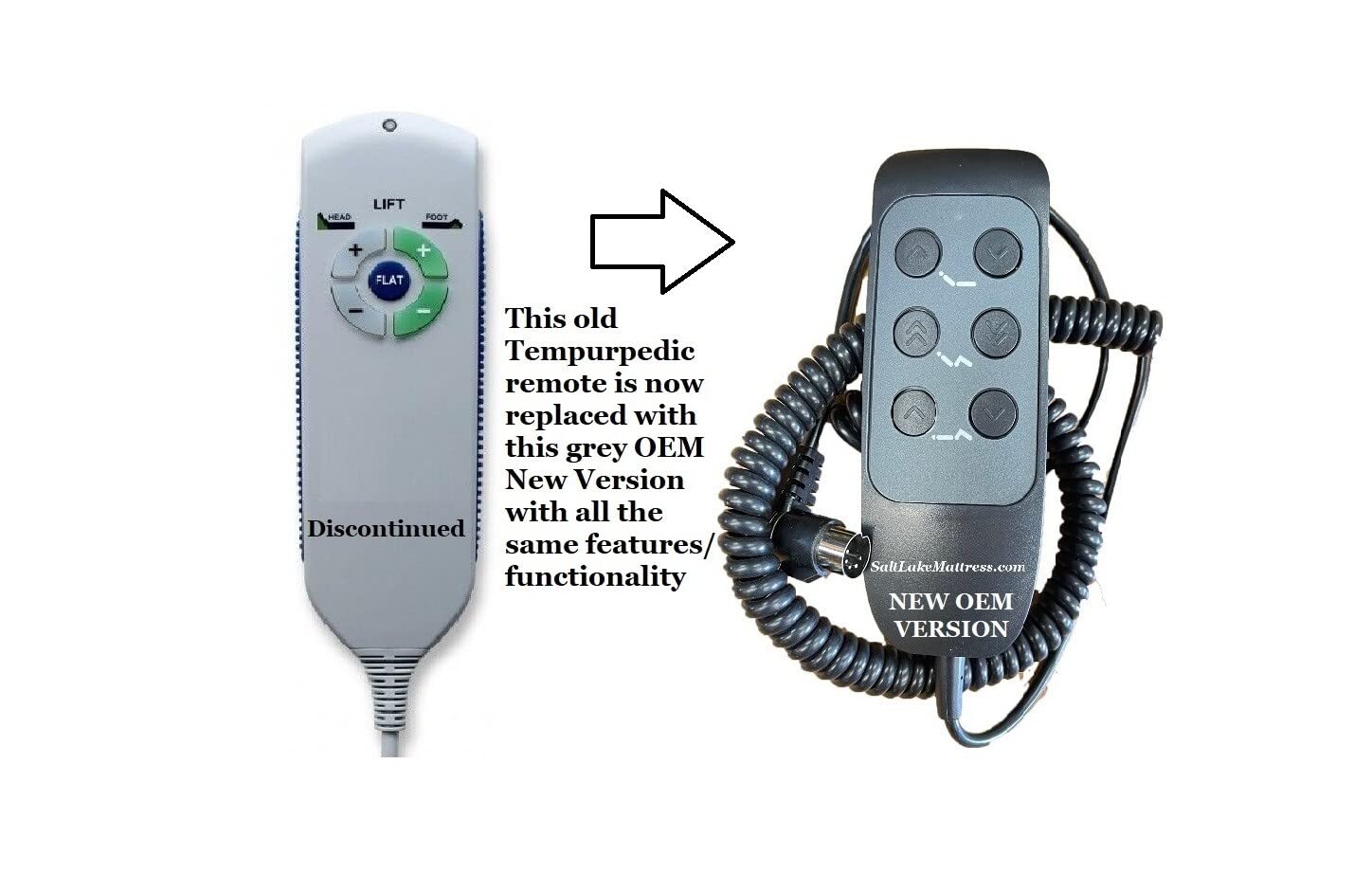 Replacement Remote for Tempurpedic TES B3111-220 New 2019 Black Version - See Pics