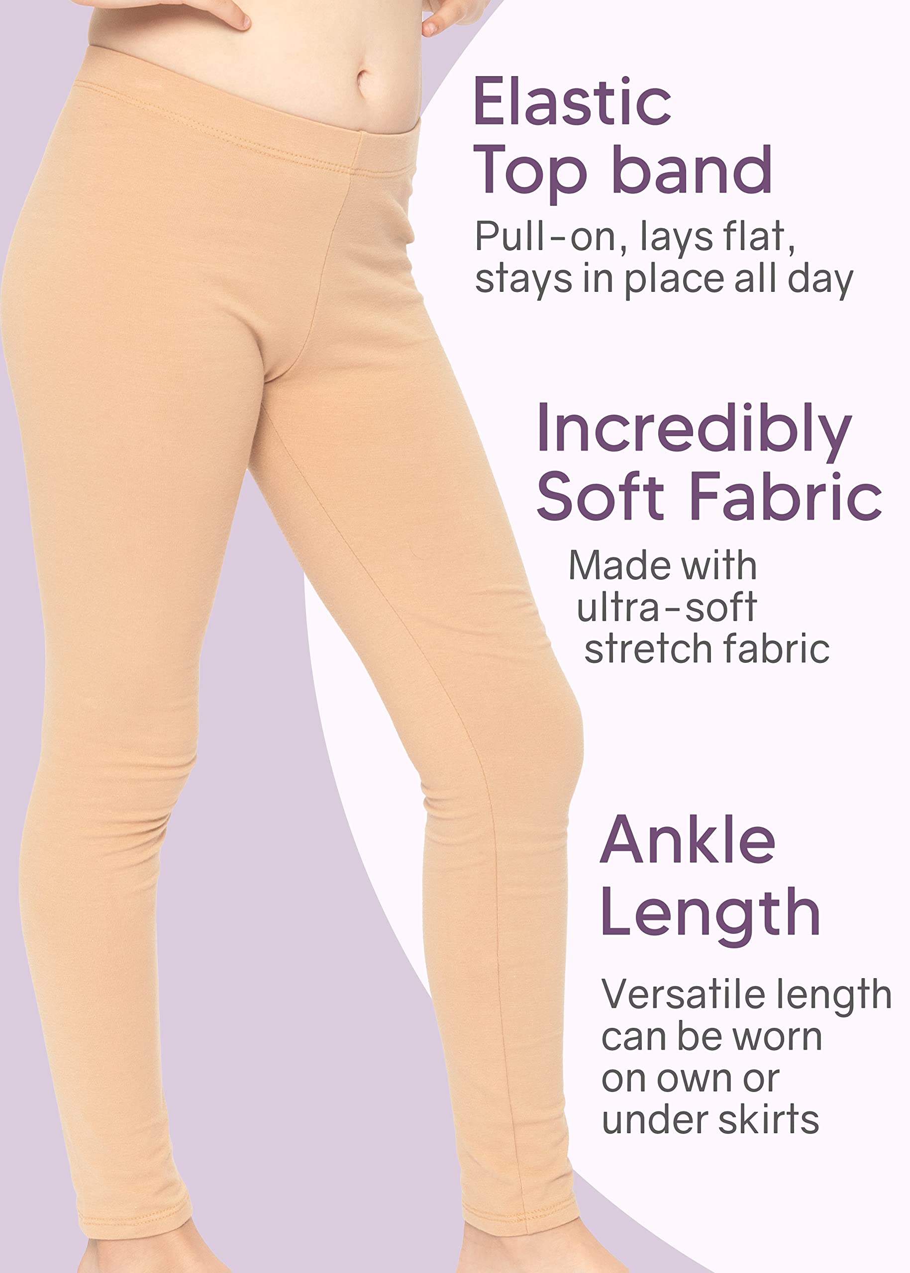 STRETCH IS COMFORT Girl's Cotton Leggings Hunter Green X-Large
